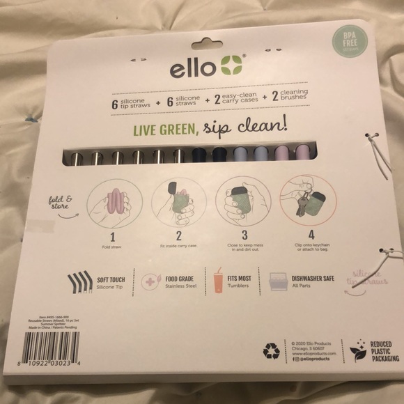 Ello | Dining | 2 Reusable Straws And 2 Carry Cases | Poshmark